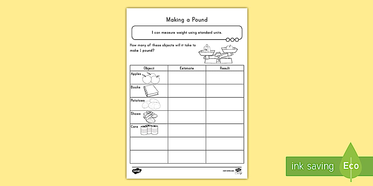 Making a Pound Worksheet (teacher made) - Twinkl