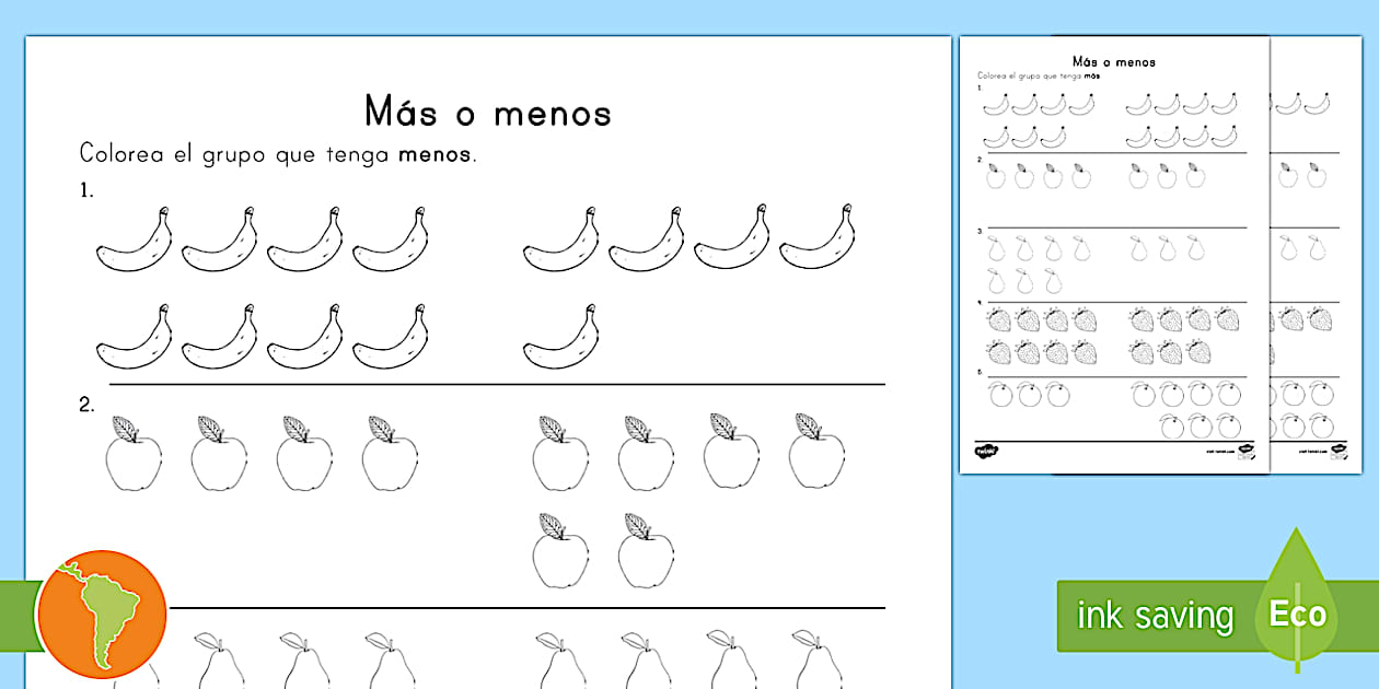 Ficha de actividad: Más o menos (Hecho por educadores)