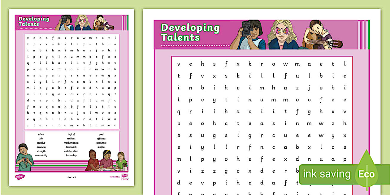 Developing Talents Wordsearch (teacher made) - Twinkl