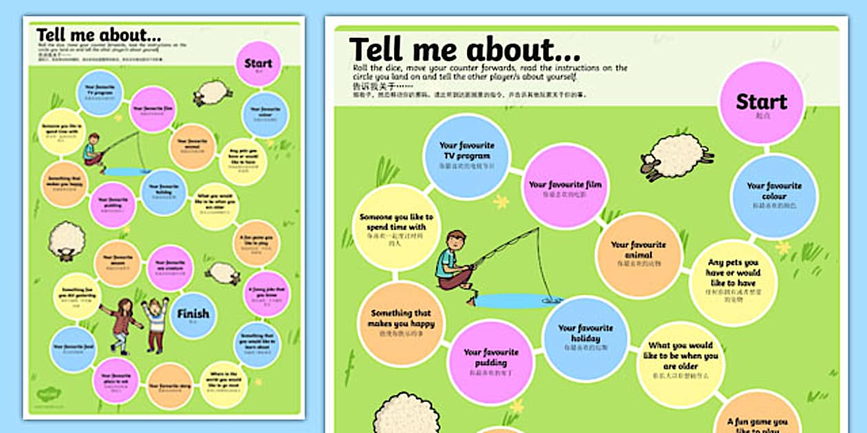 Getting to Know You Board Game Mandarin Chinese Translation