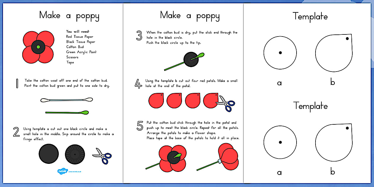 Make Your Own Poppy Instructions (Australia) - Twinkl