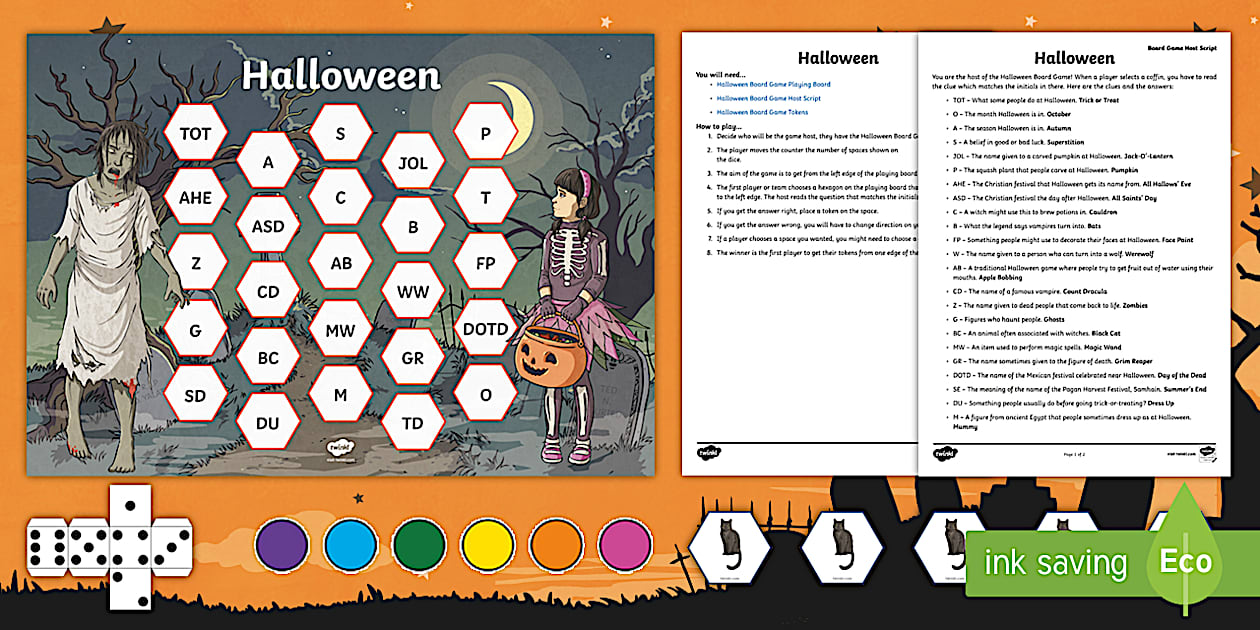 KS2 Halloween Board Game (teacher made) - Twinkl