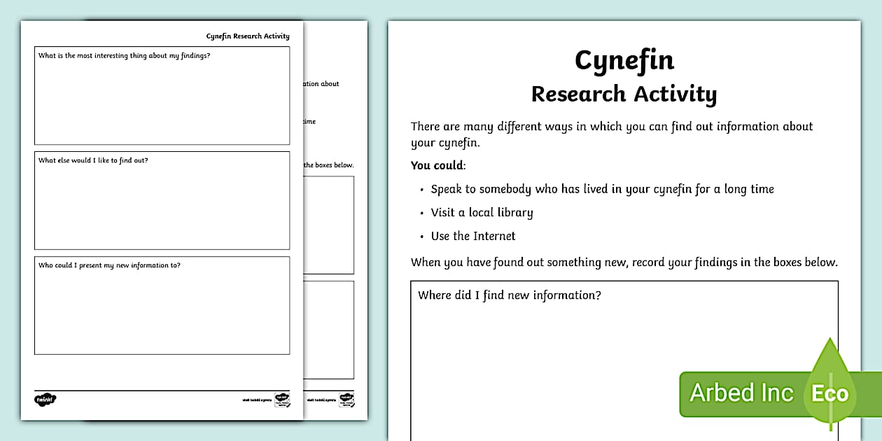 Cynefin Research Activity Sheet (Teacher-Made) - Twinkl