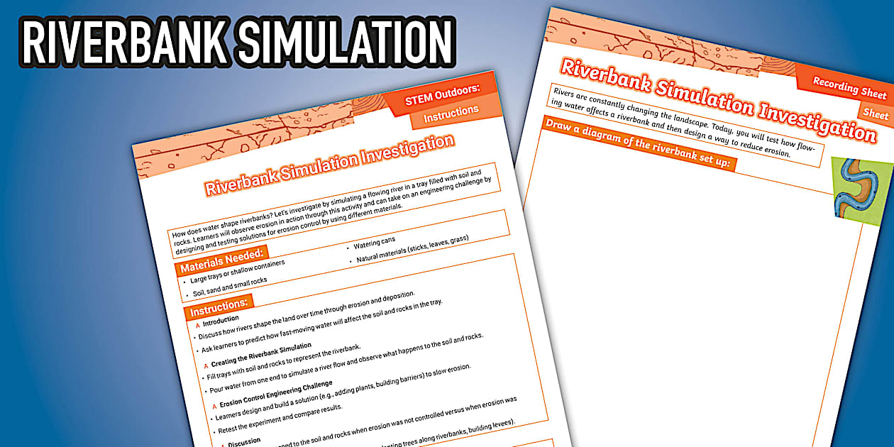 Riverbank Simulation Activity Sheet for STEM