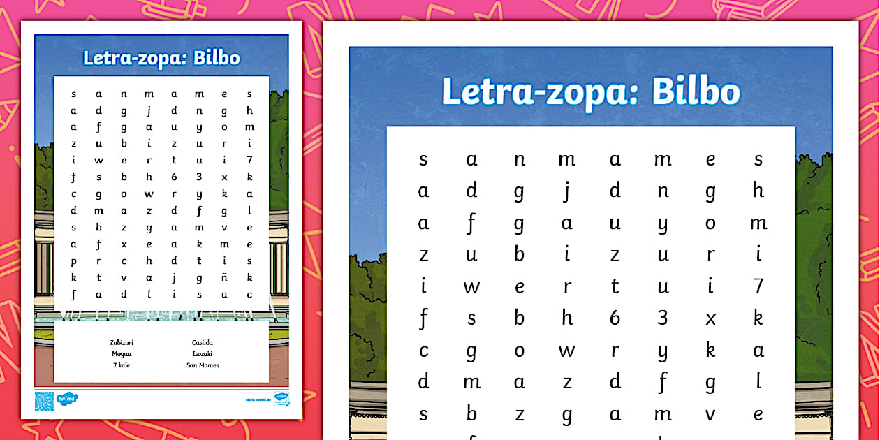 Letra-zopa: Bilbo - Euskera (creat de profesori) - Twinkl