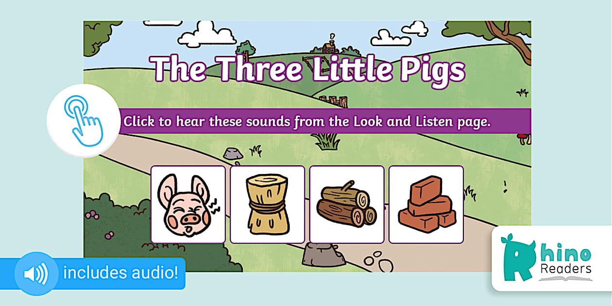 Rhino Readers Level 1: The Three Little Pigs - Look and Listen Activity