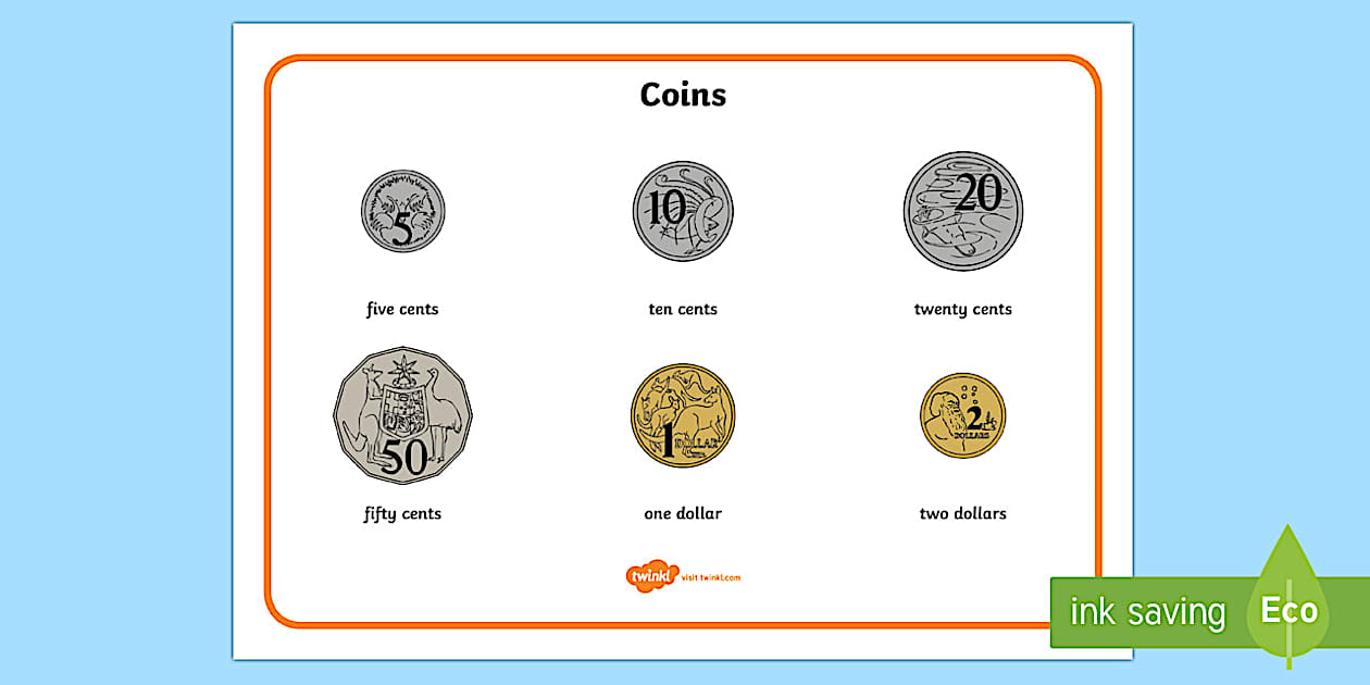 VIC Australian Coin Word Mat - Australia (teacher made)