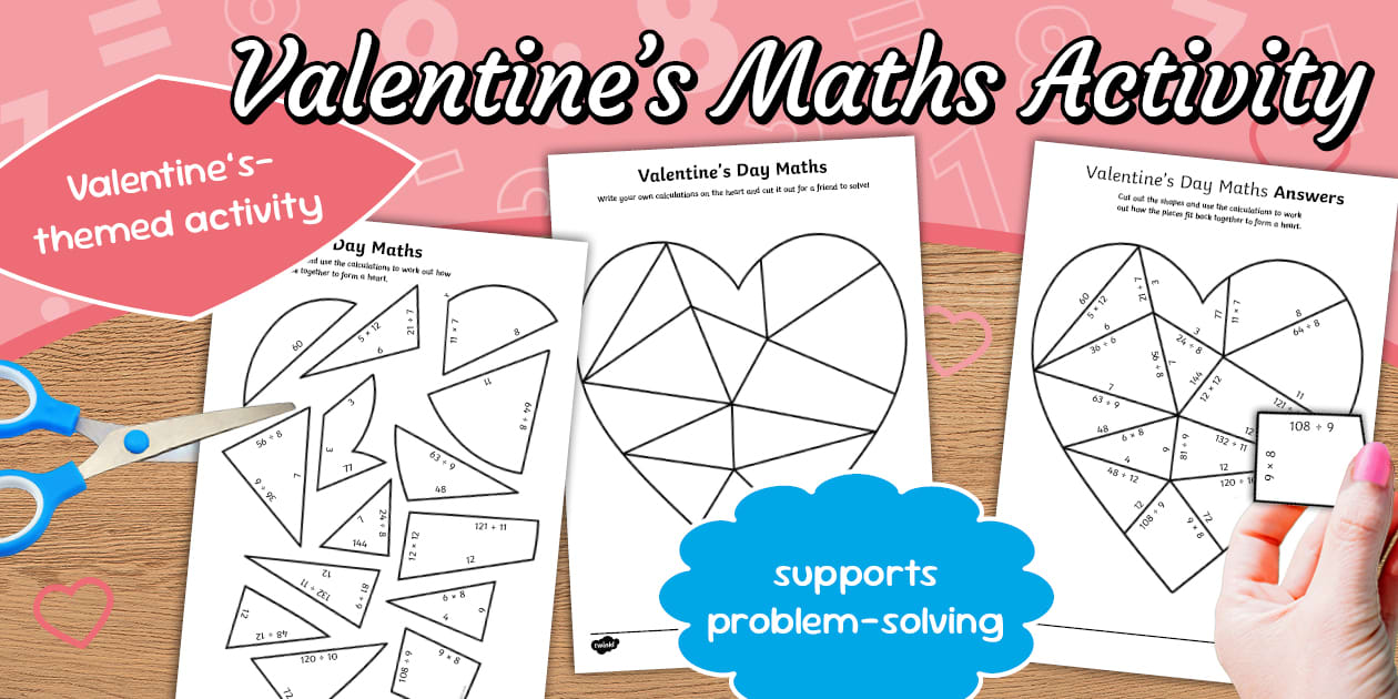 Valentine's Day Maths Activity Sheet