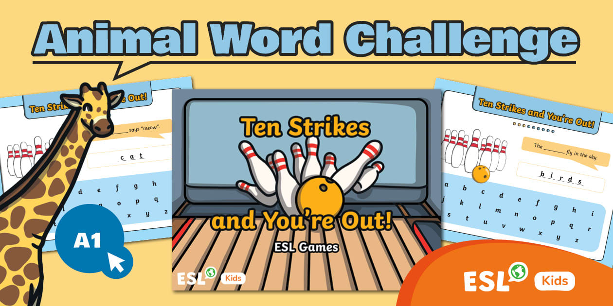 ESL Animals Spelling Game for Kids