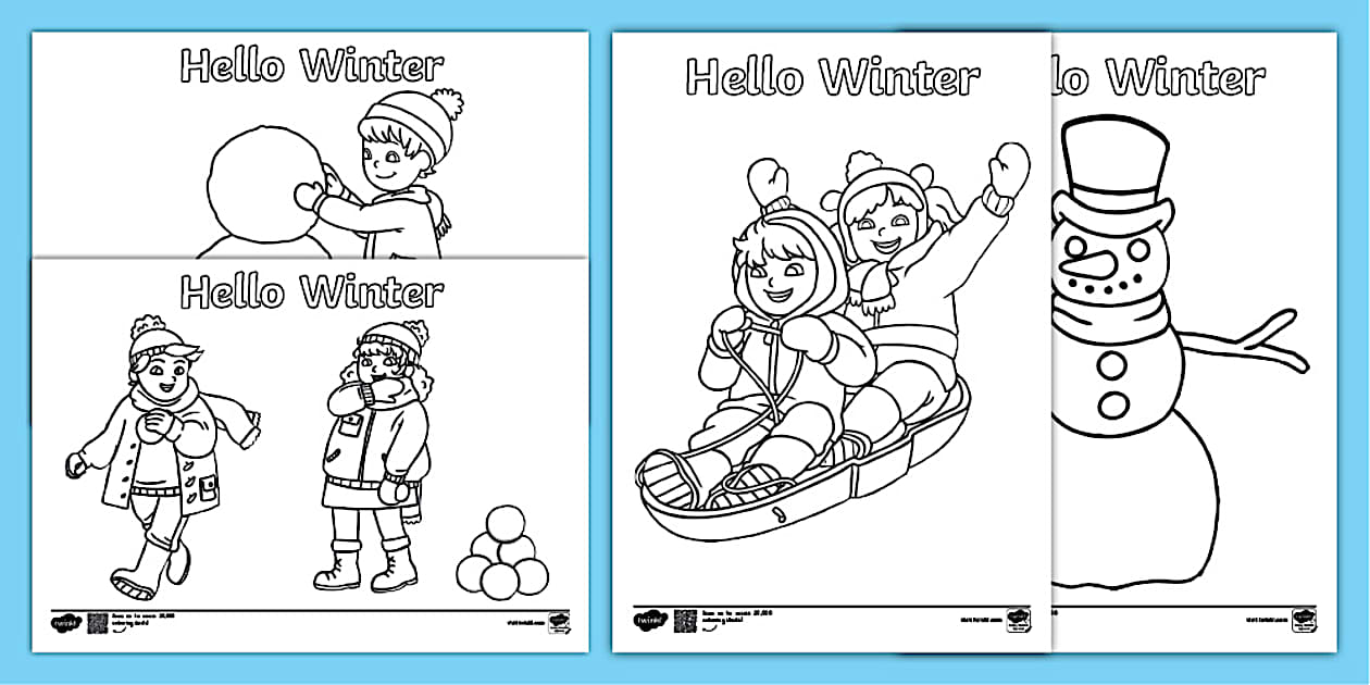 Hello Winter Colouring Pages (teacher made) - Twinkl