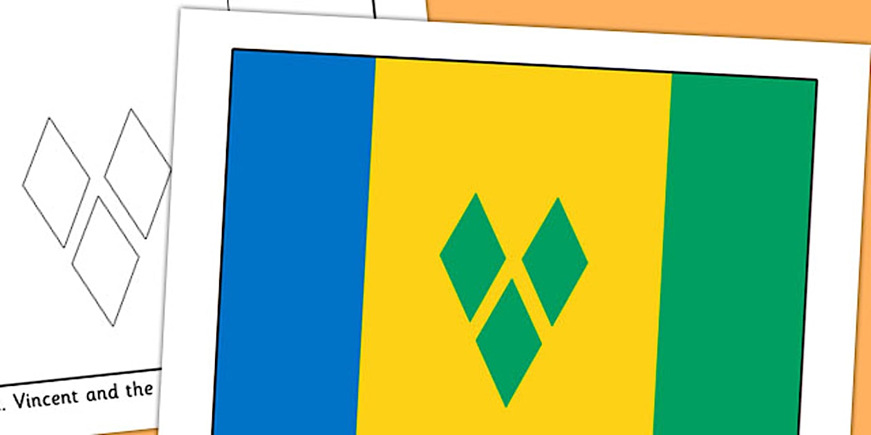 Black and White St Vincent and the Grenadines Flag Display Poster