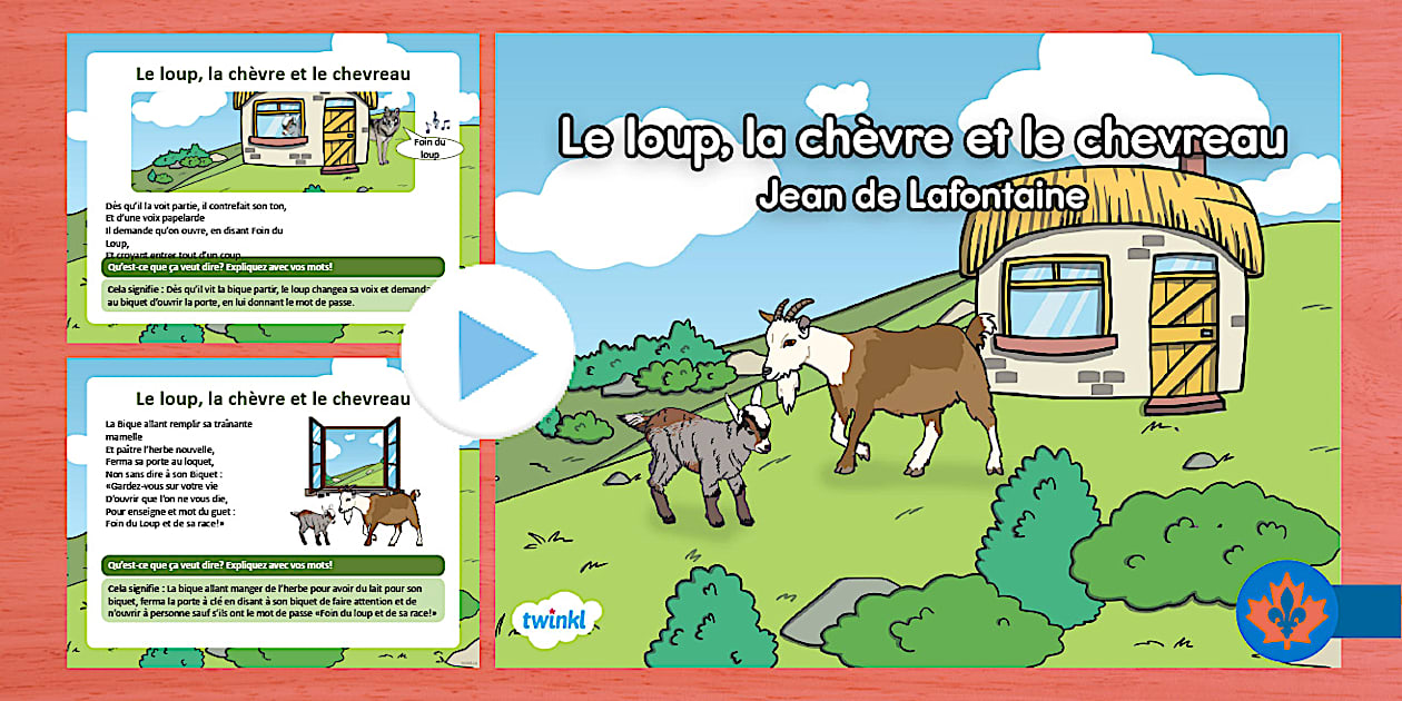 Le Loup, la Chevre et le Chevreau Powerpoint (teacher made)