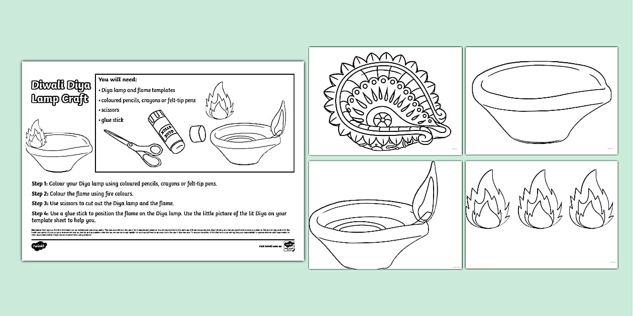 Diwali Diya Lamp Craft (teacher made) - Twinkl