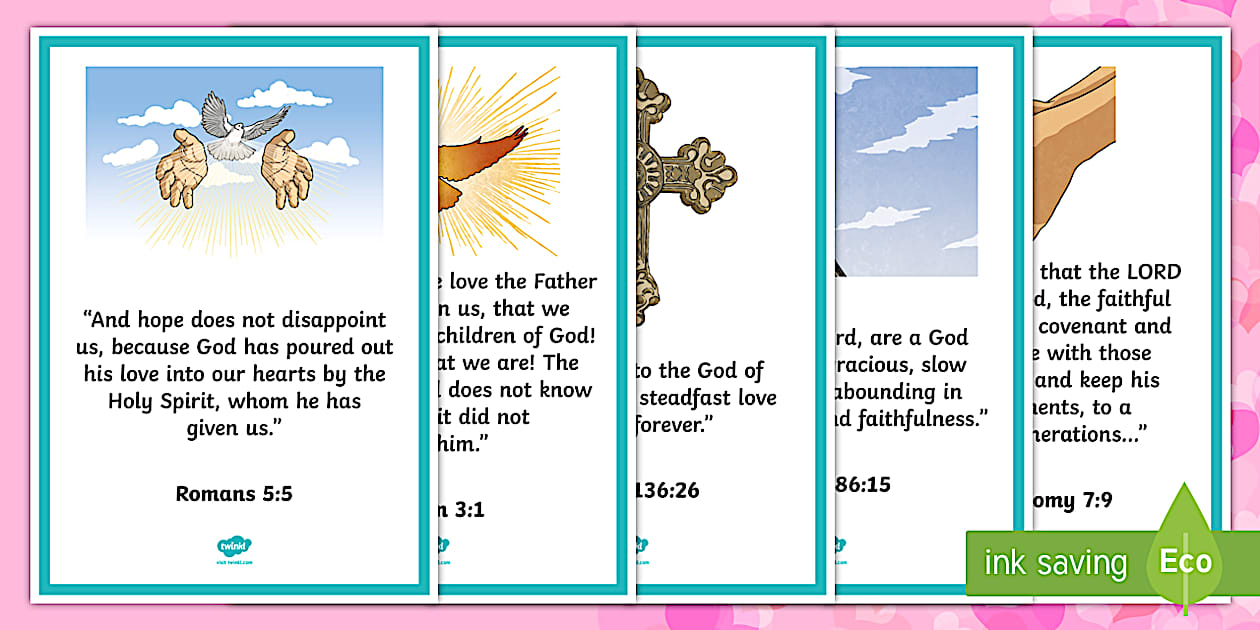 Valentines Day Bible Verses Display Posters - Twinkl