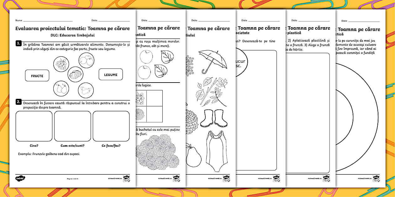 Evaluare proiect tematic Toamna pe cărare grupa mijlocie