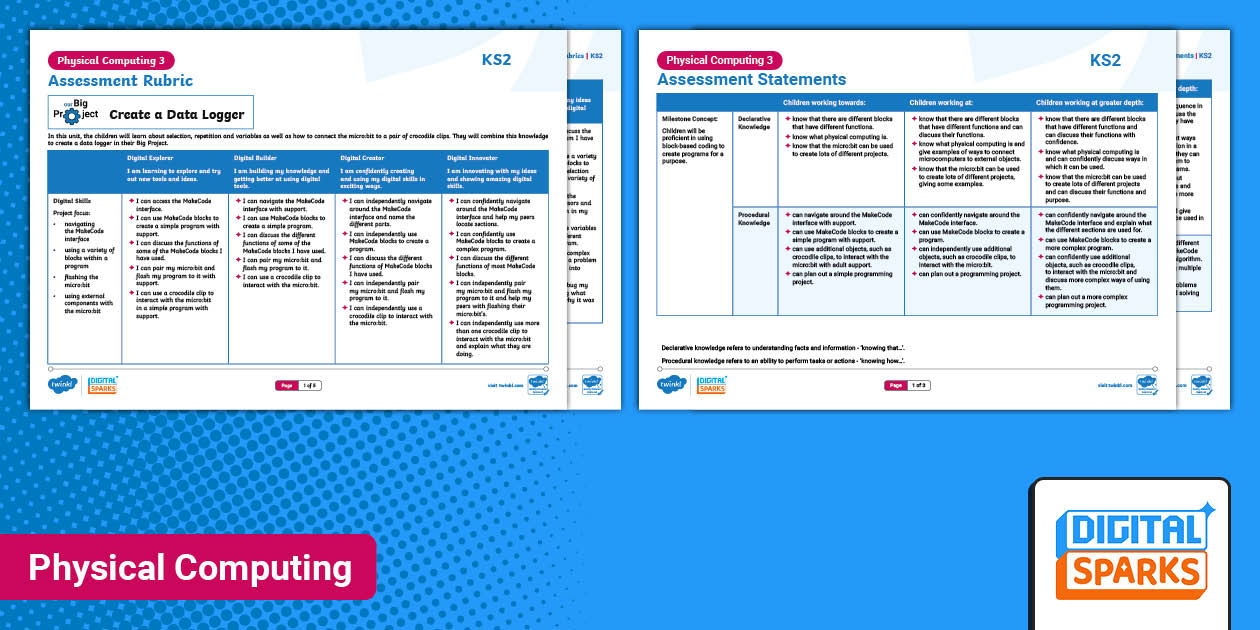 FREE! - Digital Sparks: Physical Computing 3: Assessment Pack