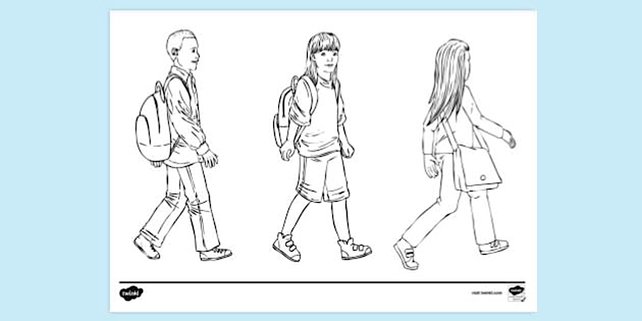 Going for a Walk Colouring Sheet | Colouring | Twinkl