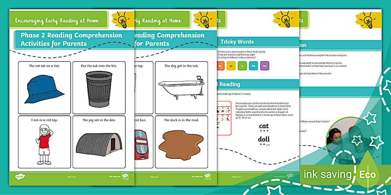 At Home Phase 2 Reading Comprehension Activities for Parents