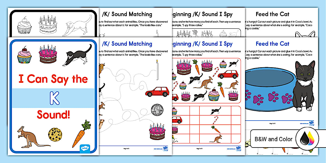 Initial Sound /K/ Articulation Booklet (Teacher-Made)