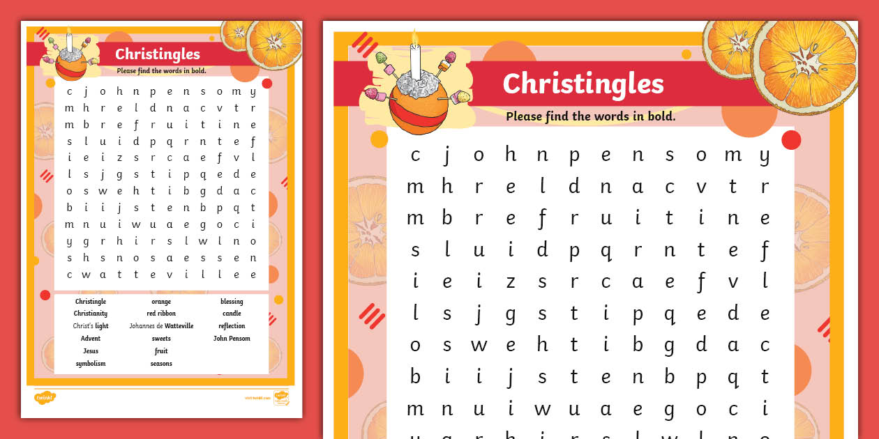 Christingle KS2 Word Search (teacher made) - Twinkl