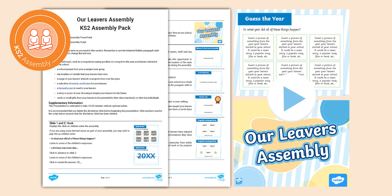 KS2 Our Leavers' Assembly Editable PowerPoint Assembly