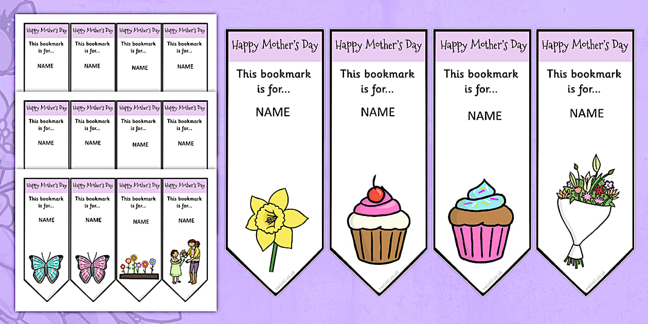 Black and White Simple Bookmark Craft for Mother's Day
