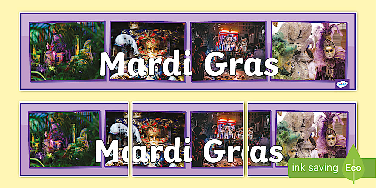 Mardi Gras Photo Banner (teacher made) - Twinkl