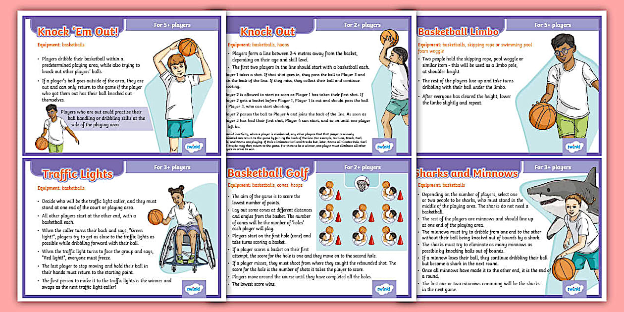 Basketball Games Pack KS2 Basketball Activity Cards - Twinkl