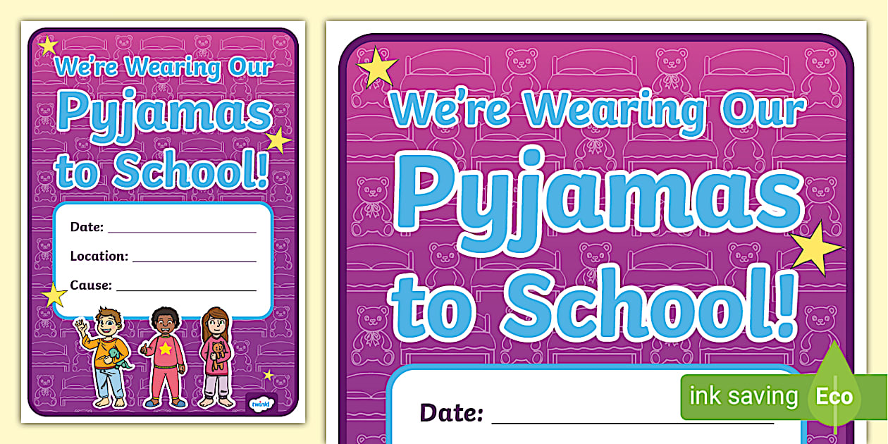 Pyjama Day Poster,pj day (creat de profesori) - Twinkl