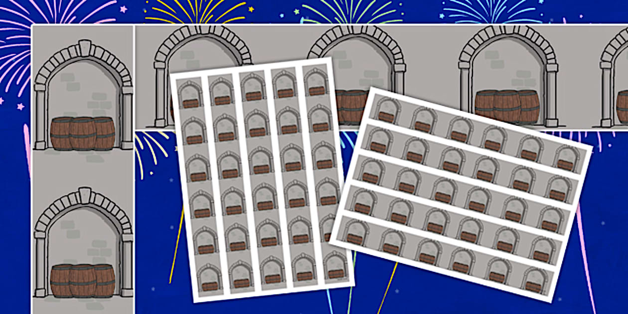 The Gunpowder Plot Display Borders (Barrels) (teacher made)
