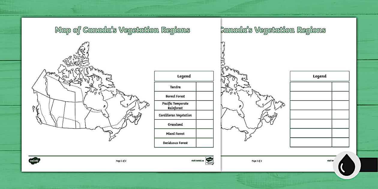 Vegetation Regions in Canada - Mapping Activity for Students