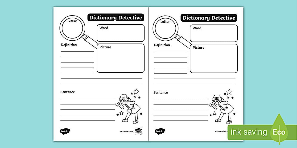 Dictionary Detective Worksheet (teacher made) - Twinkl