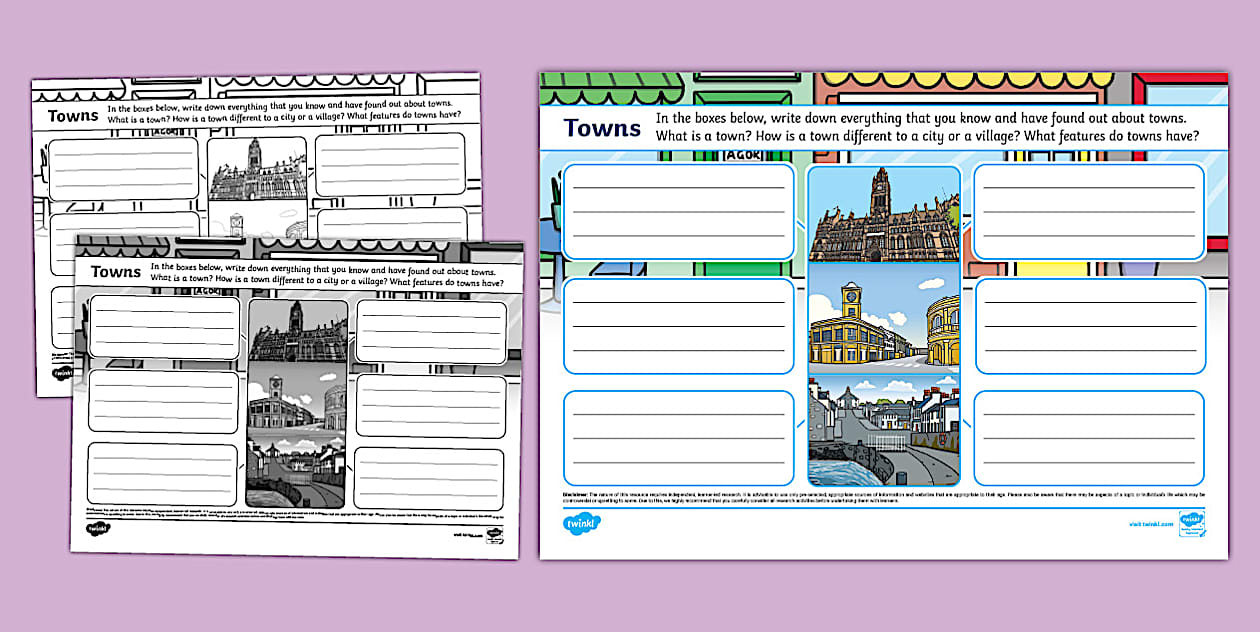 All About Towns Mind Map - Twinkl Primary (teacher made)