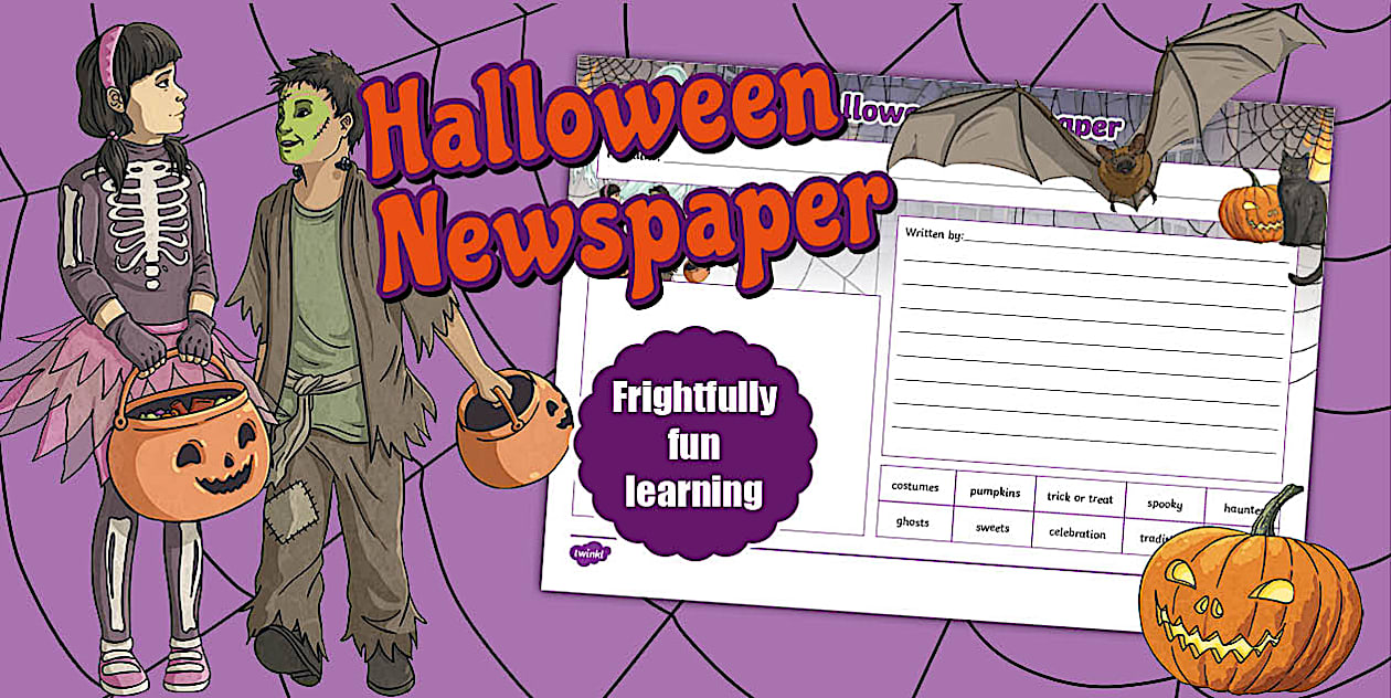 Halloween Newspaper Writing Template
