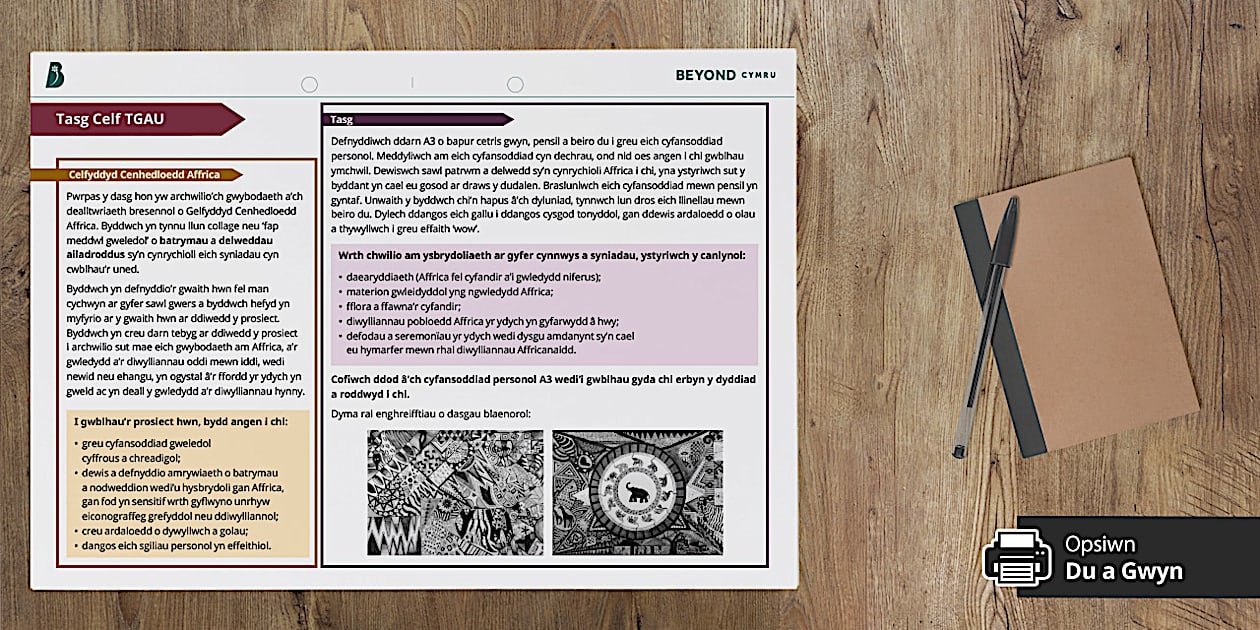 Mat Gweithgaredd Celf: Celf Cenhedloedd Affrica - Twinkl