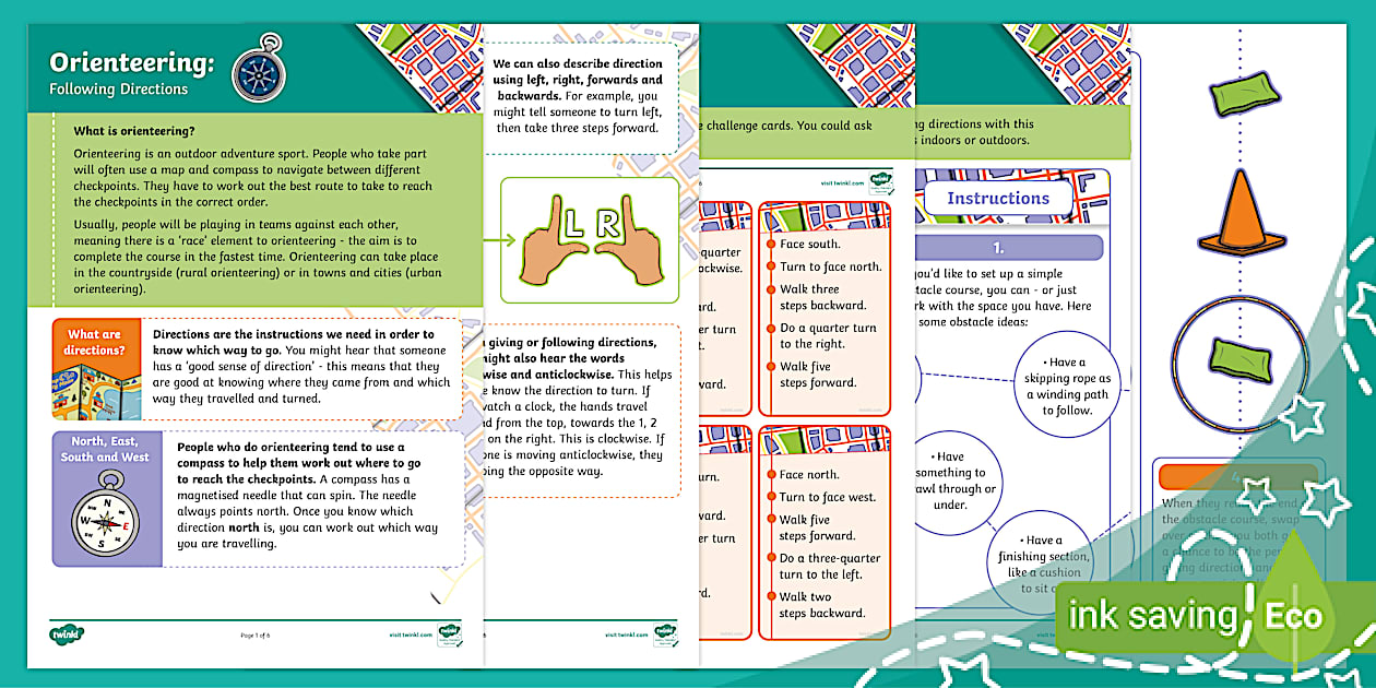 Orienteering: Following Directions (Ages 5 - 7) - Twinkl