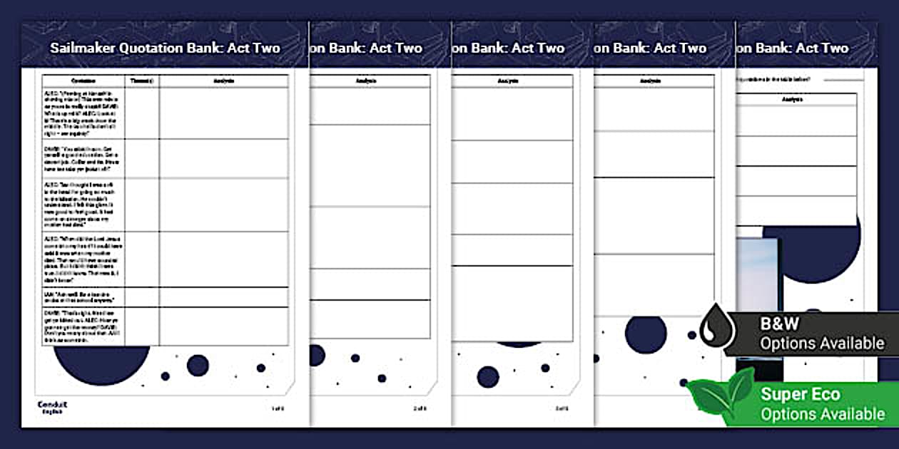 Sailmaker Quotation Bank: Act Two (Teacher-Made) - Twinkl