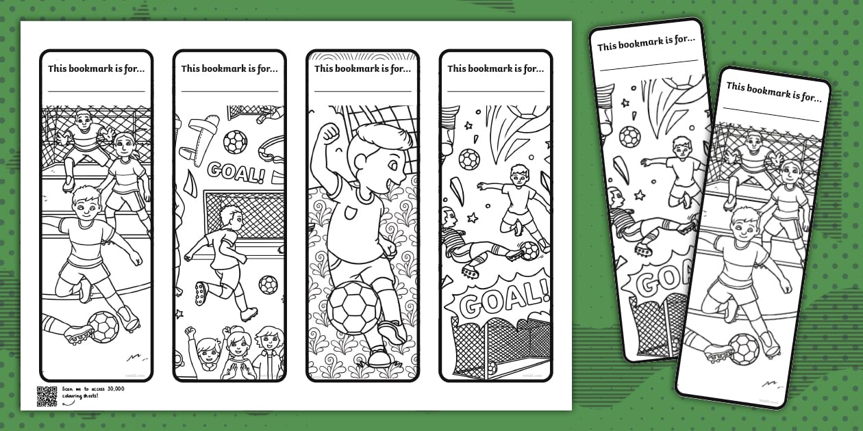 Printable Football Bookmarks to Colour - Primary Resources