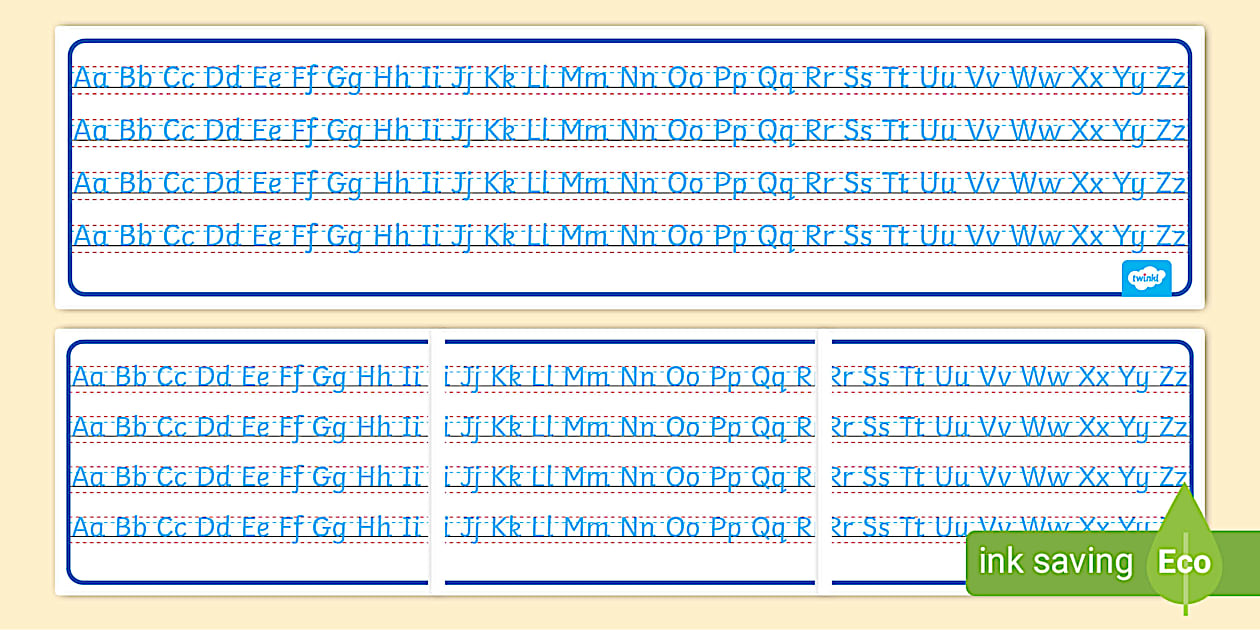Alphabet Upper and Lowercase Handwriting Letter Formation Display Banner