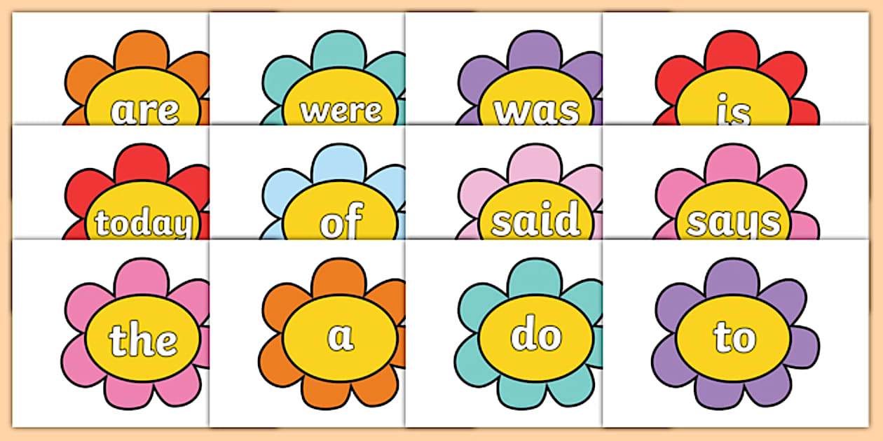 Year 1 Common Exception Words on Flowers (teacher made)