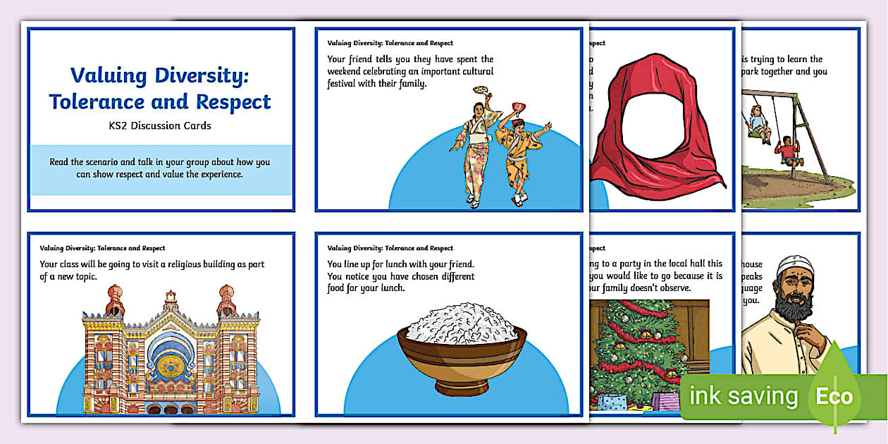 Tolerance and Respect KS2 Valuing Diversity Discussion Cards
