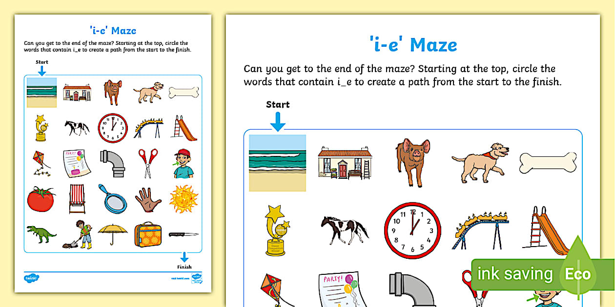 Split Digraph 'i_e' Phonics Maze - Twinkl