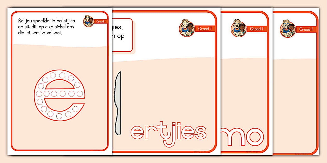 Graad 1 Klanke Speelkleimatte e (teacher made) - Twinkl