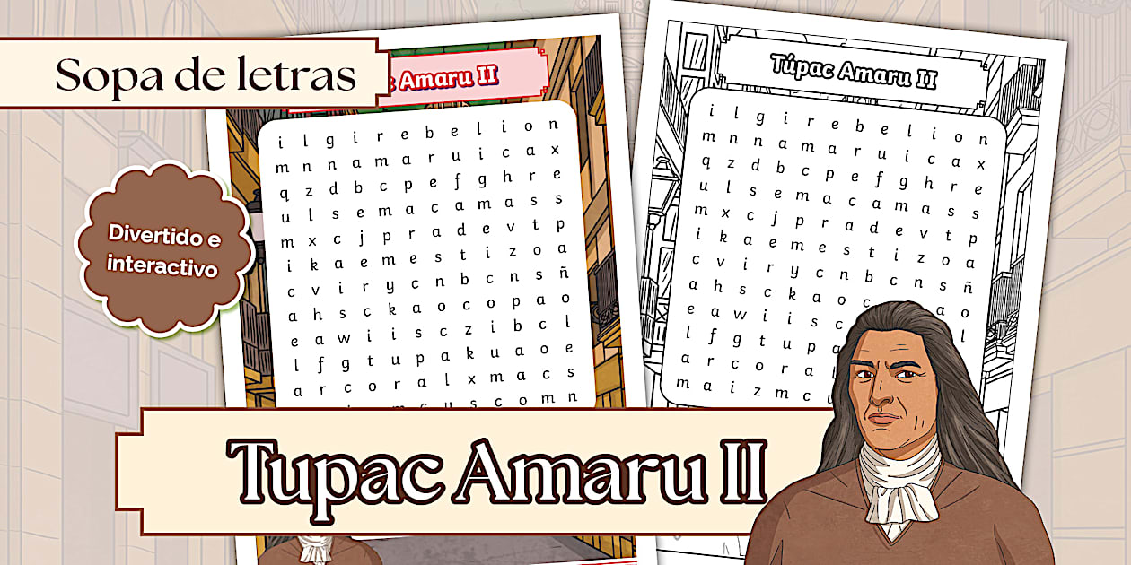 Sopa de letras de Túpac Amaru II | Twinkl