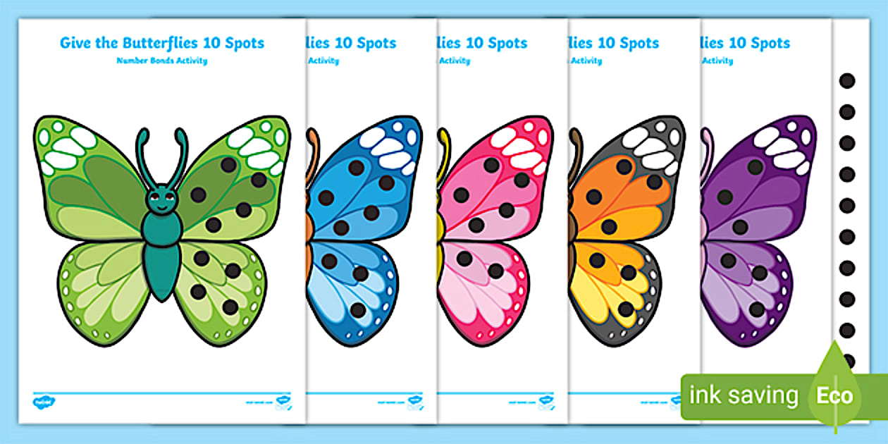 Give the Butterflies 10 Spots Number Bonds Activity - Twinkl