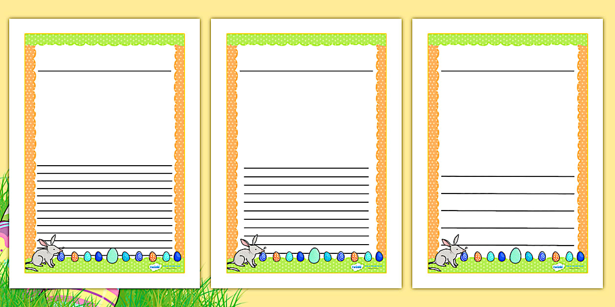 Editable Easter Themed Handwriting Lines - Twinkl