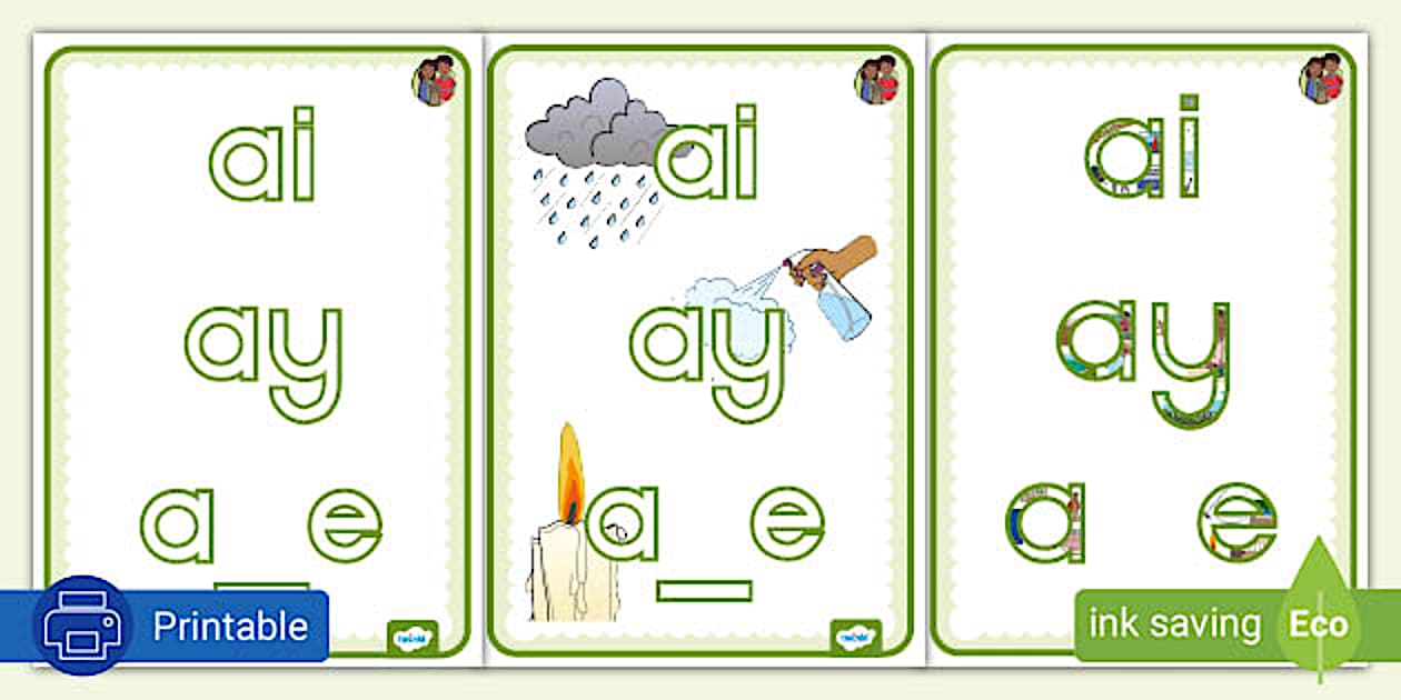 Grade 3 Phonics: ai ay a-e Sound Posters (teacher made)