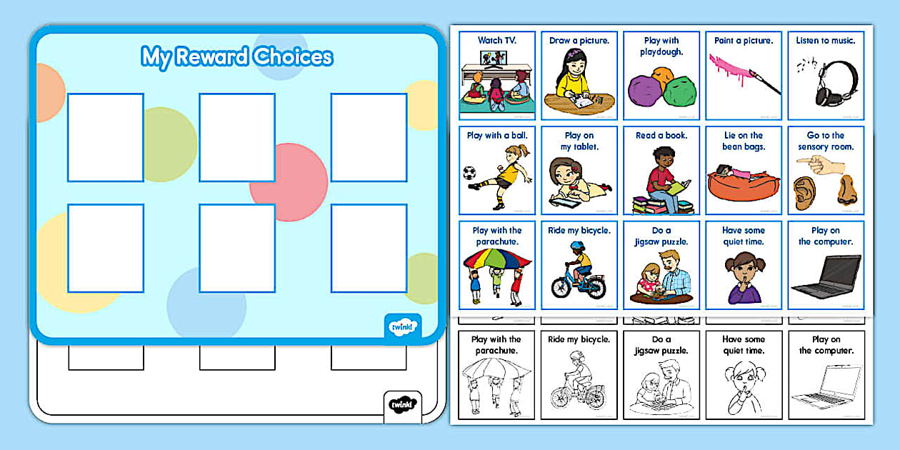 Editable My Reward Choices Board (teacher made) - Twinkl