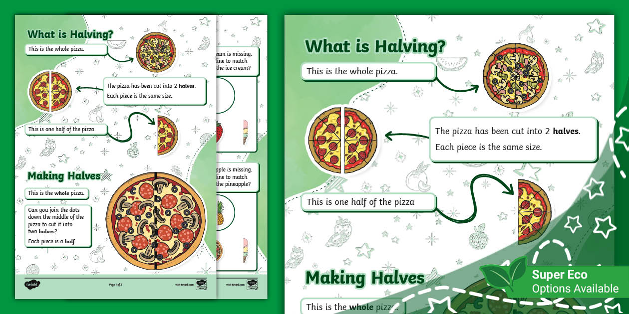 👉 Halving Shapes Activity Sheet (Ages 5 - 6) - Twinkl