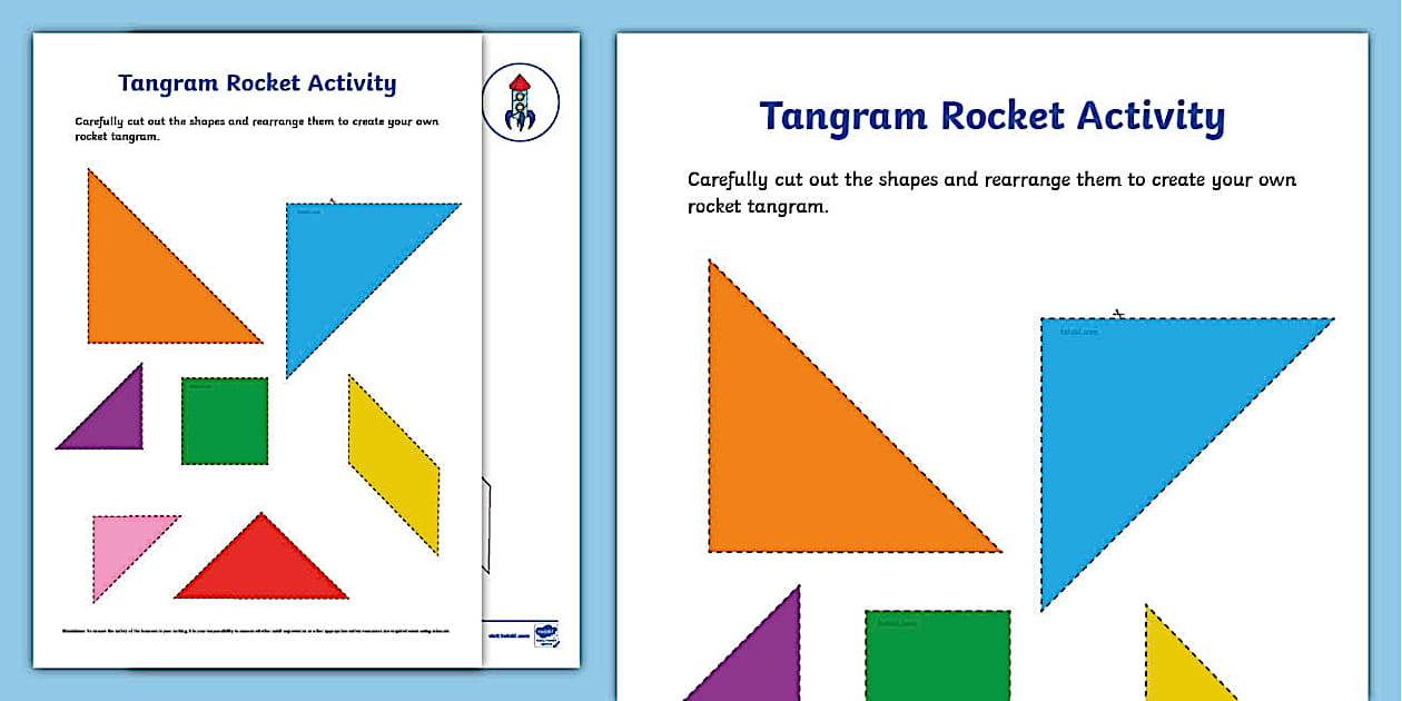 👉 Rocket Tangram Puzzle Activity (teacher made) - Twinkl